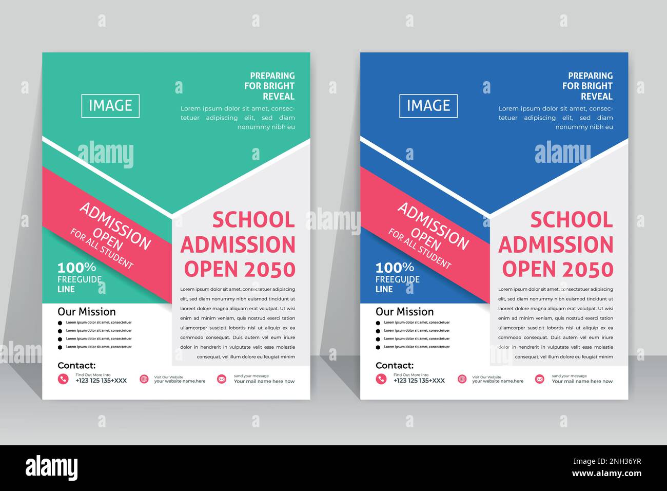 School admission flyer design, kids education leaflet brochure, cover layout School Admission ...