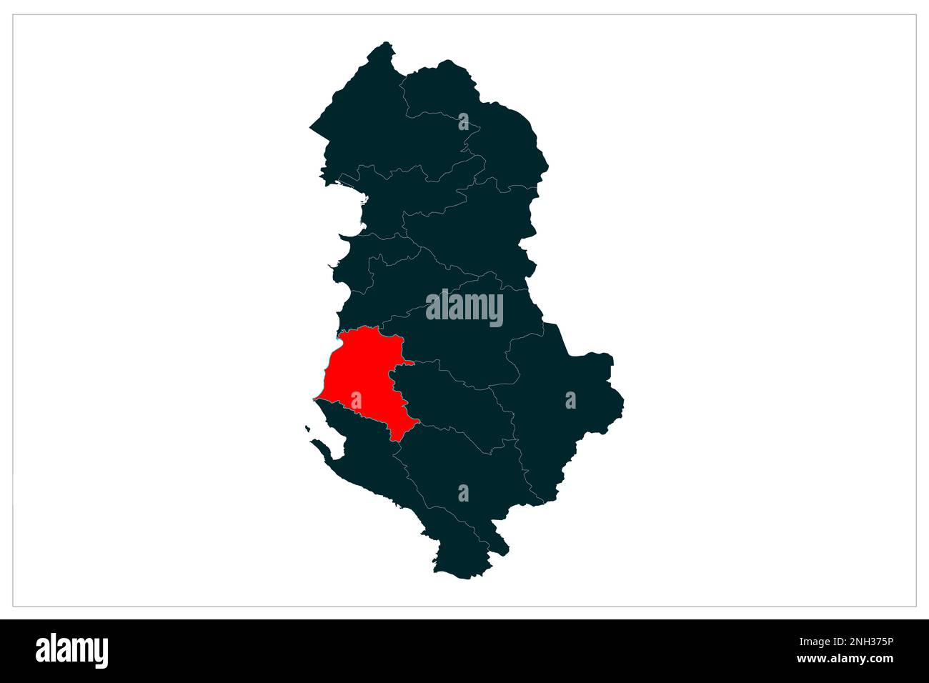 Fier Region Albania map illustration on white background Stock Photo ...