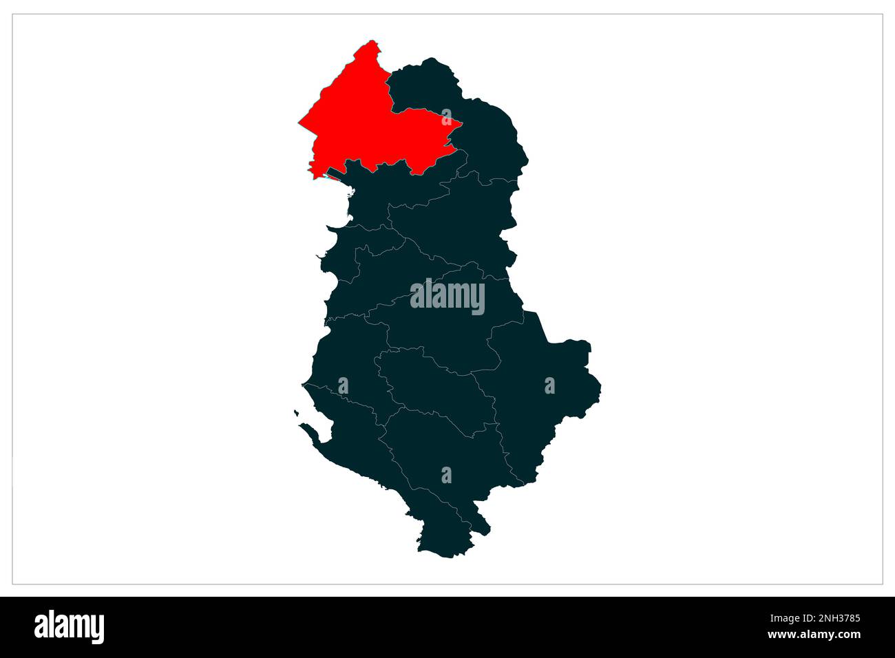 Shkoder map illustration on white background , Albania Map illustration ...