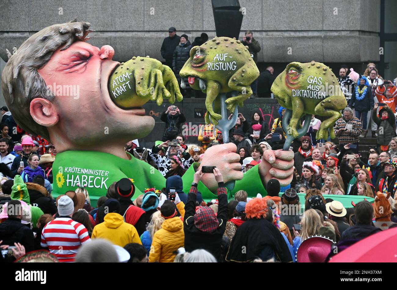 Rose Monday procession in Duesseldorf; theme float by Jaques Tilly ...
