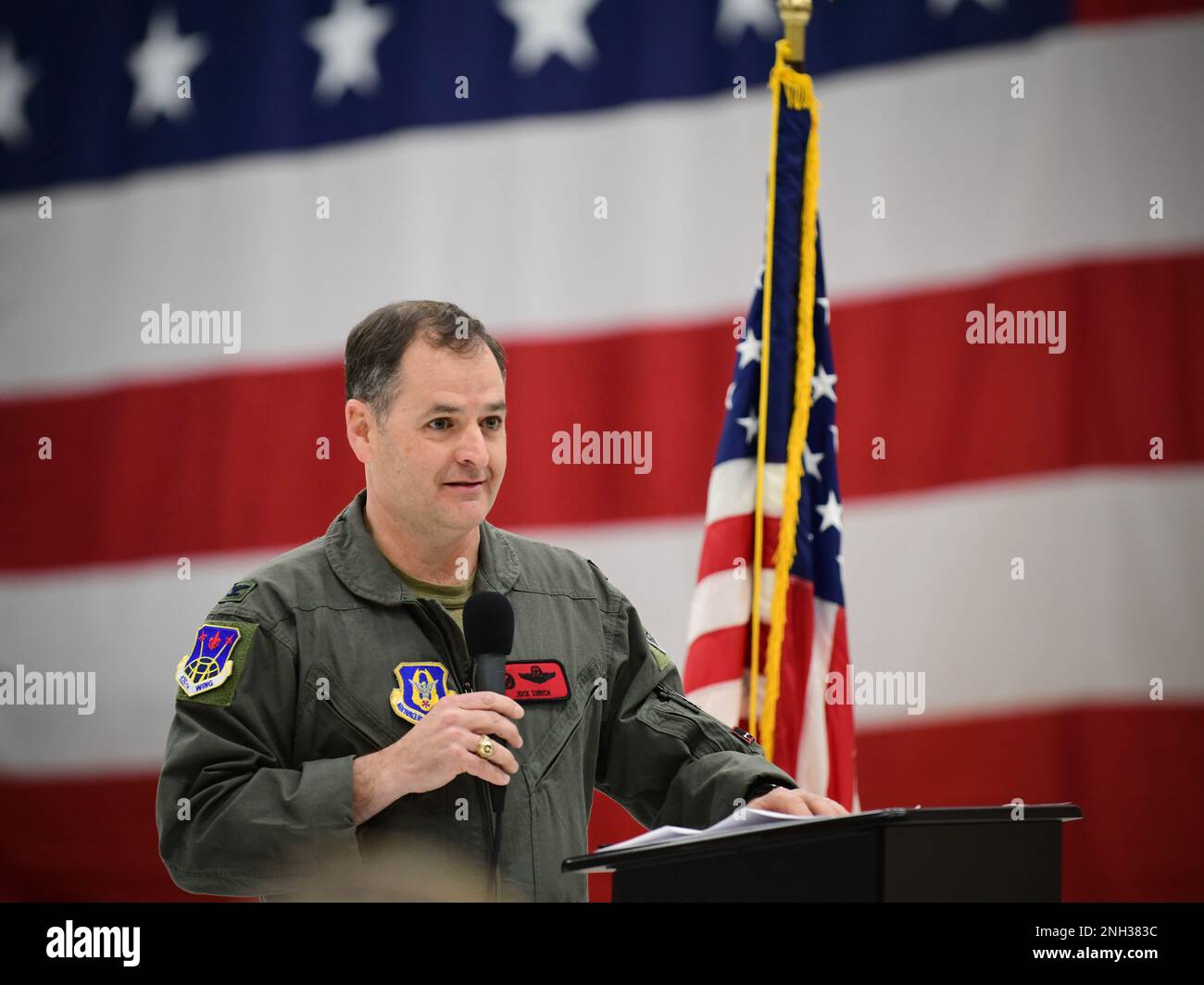 Col. Christopher Zorich, incoming 926th Operations Group commander, speaks during his assumption ...