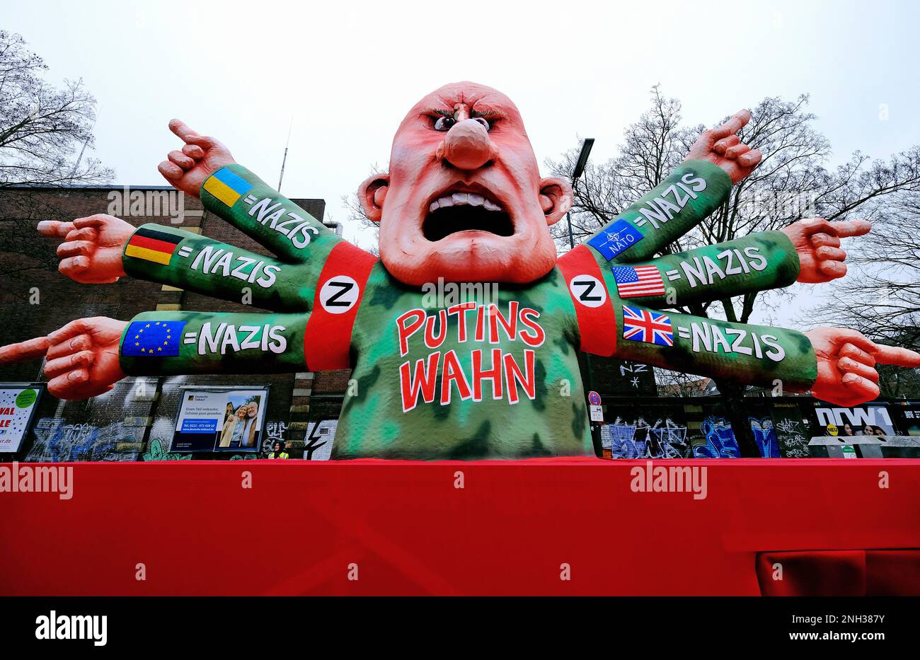 Rose Monday procession in Duesseldorf; theme float by Jaques Tilly ...