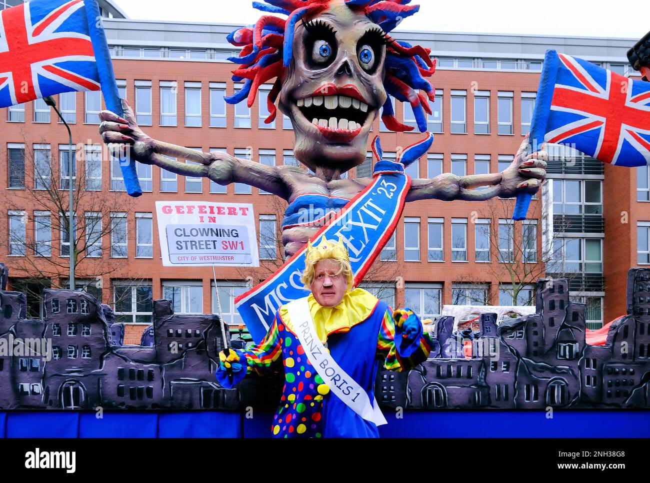Rose Monday procession in Duesseldorf; theme float by Jaques Tilly ...