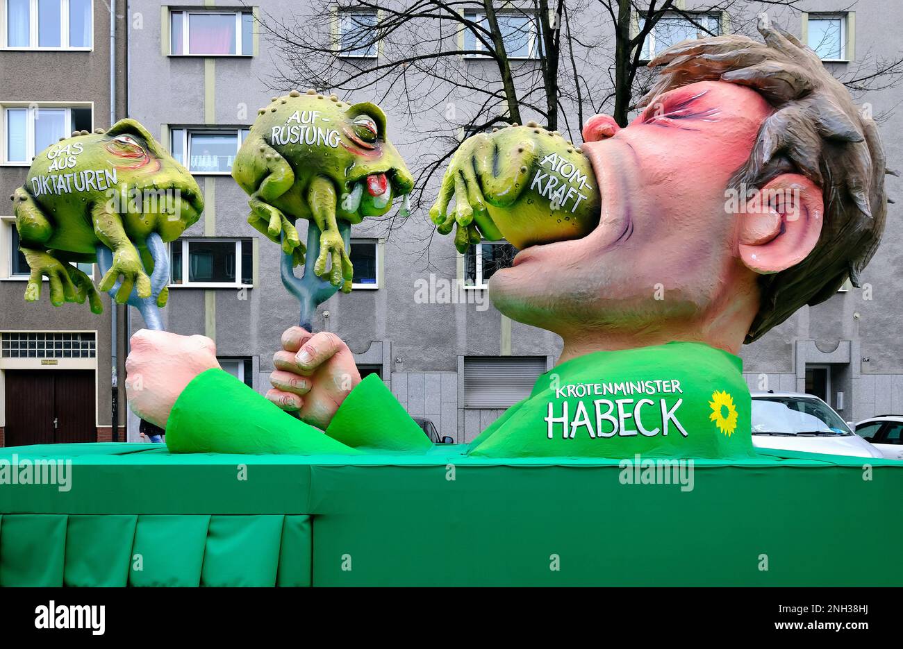Rose Monday procession in Duesseldorf; theme float by Jaques Tilly ...