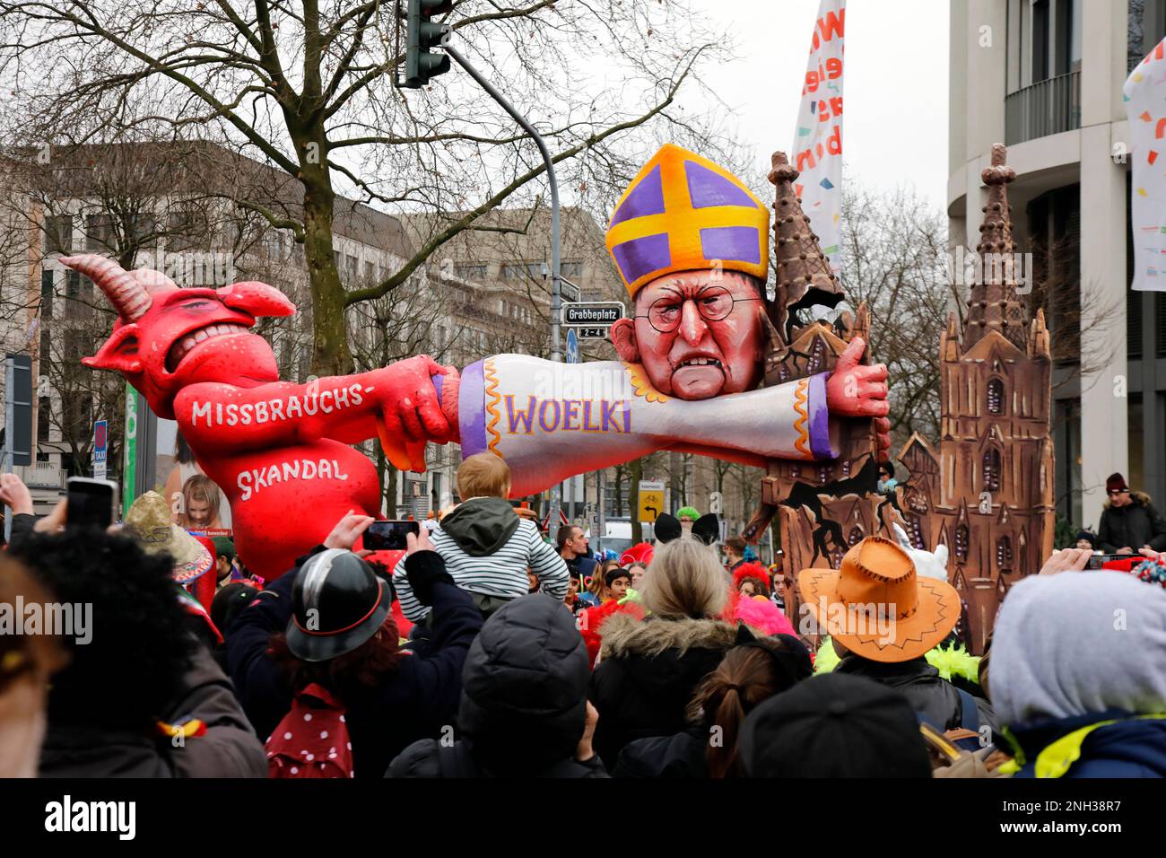 Shrove Monday procession in Düsseldorf, themed carnival float by the ...