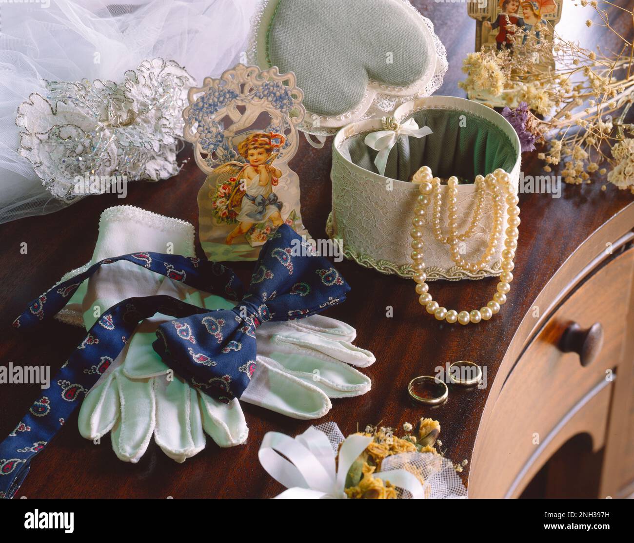Symbolic, still life image of various personal belongings, retro Stock ...