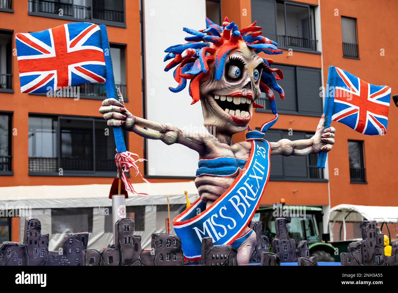 20 February 2023, Düsseldorf, Germany. Miss Brexit 2023. Politically ...