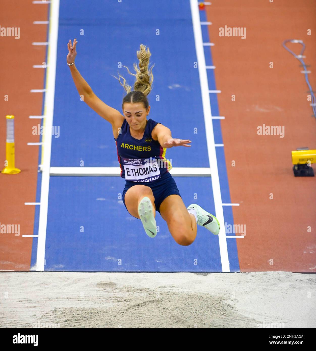 BIRMINGHAM, ENGLAND - FEBRUARY 19:Emily THOMAS during the Long Jump at ...