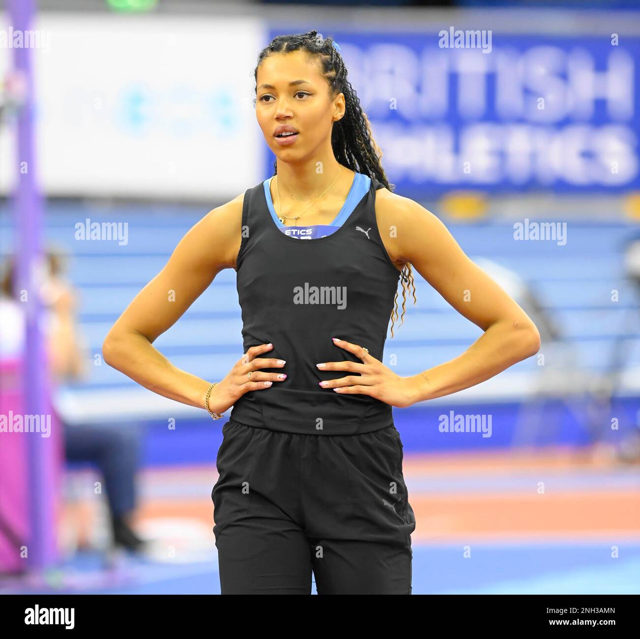 BIRMINGHAM, ENGLAND - FEBRUARY 19: Morgan LAKE looks on during the High ...