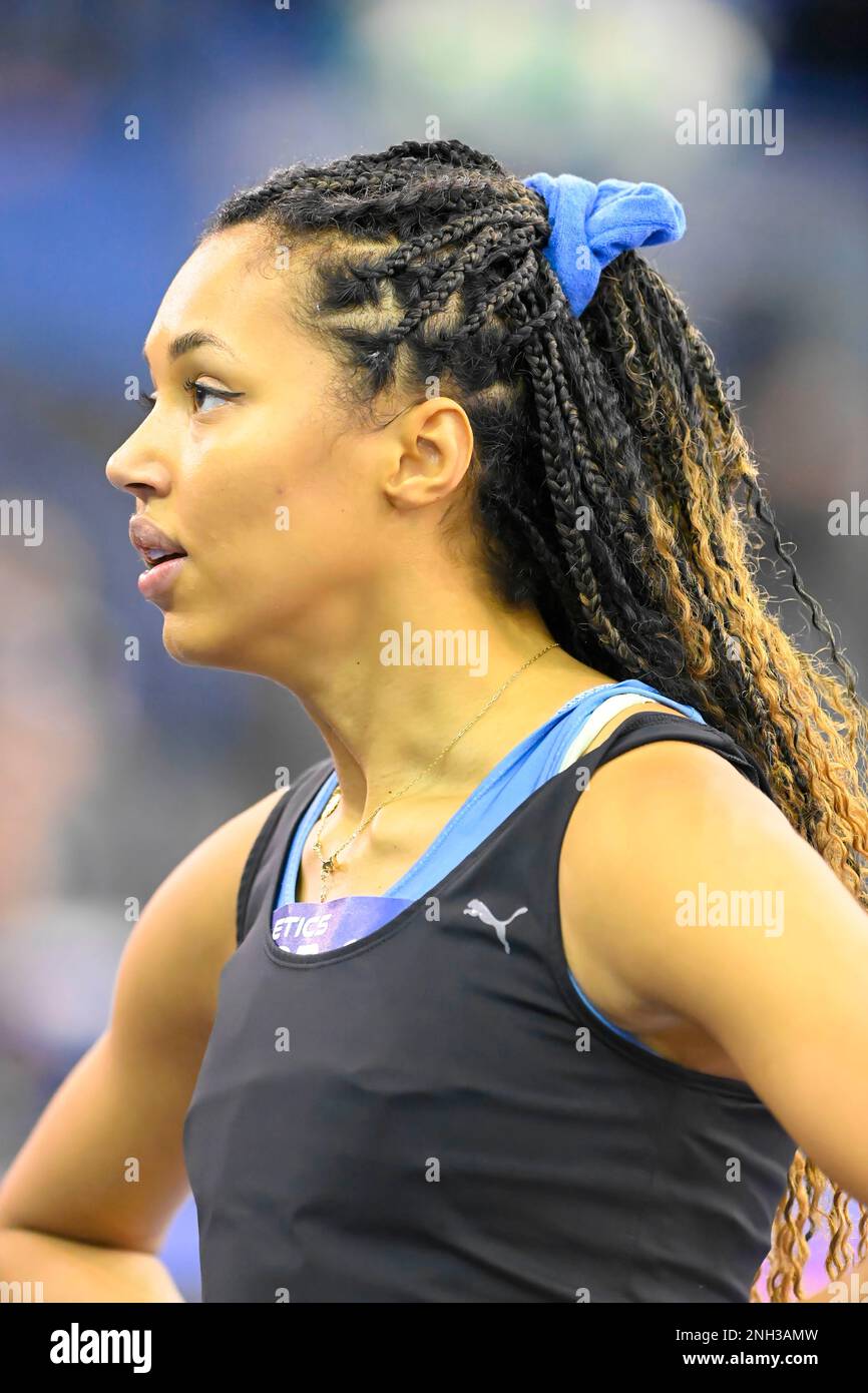 BIRMINGHAM, ENGLAND - FEBRUARY 19: Morgan LAKE looks on during the High ...