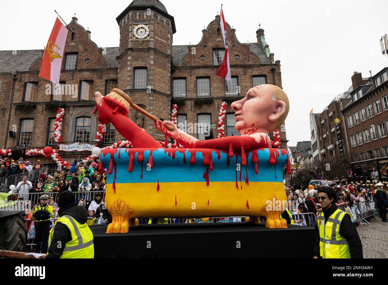 20 February 2023, Düsseldorf, Germany. Vladimir Putin taking a ...