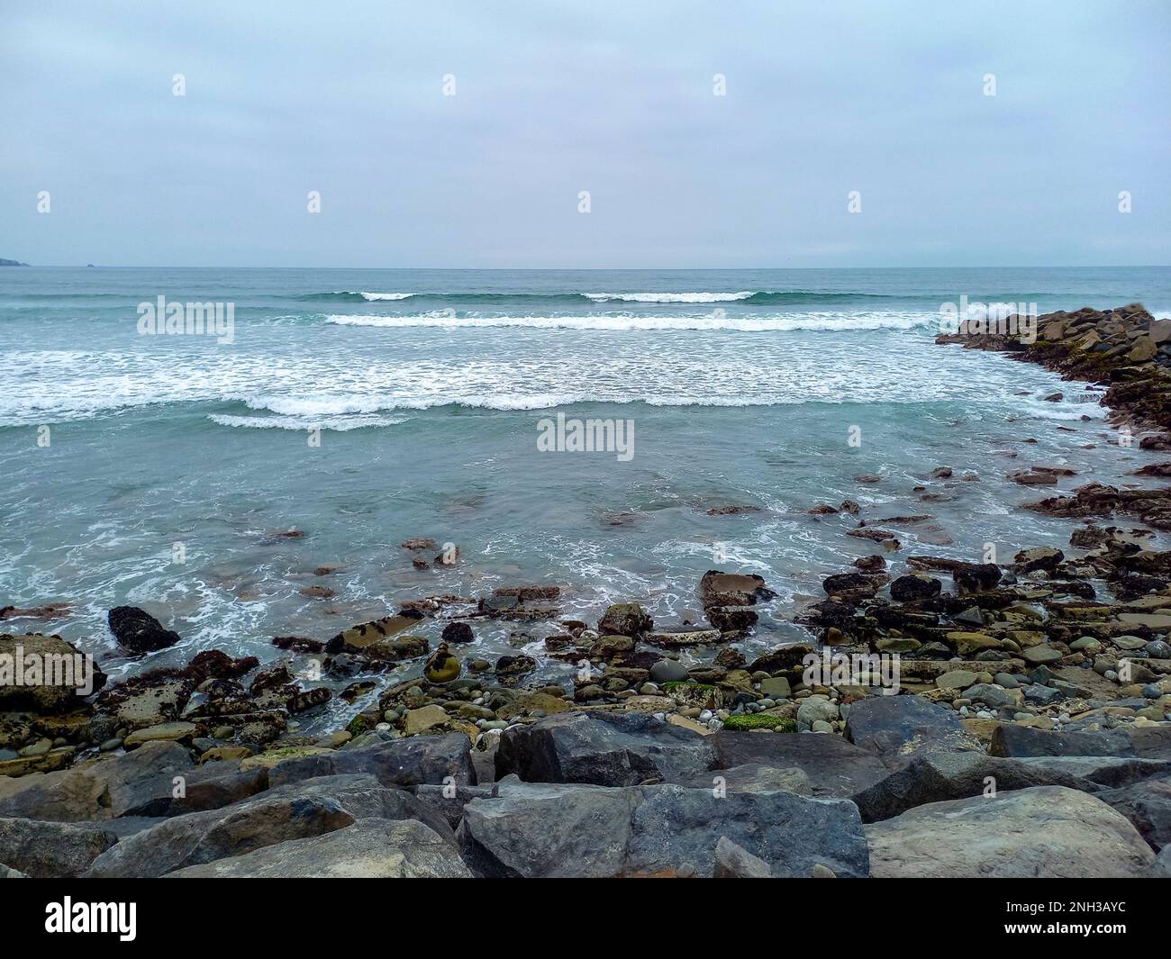 Panoramic view of one of the beaches of the Peruvian coast Stock Photo ...