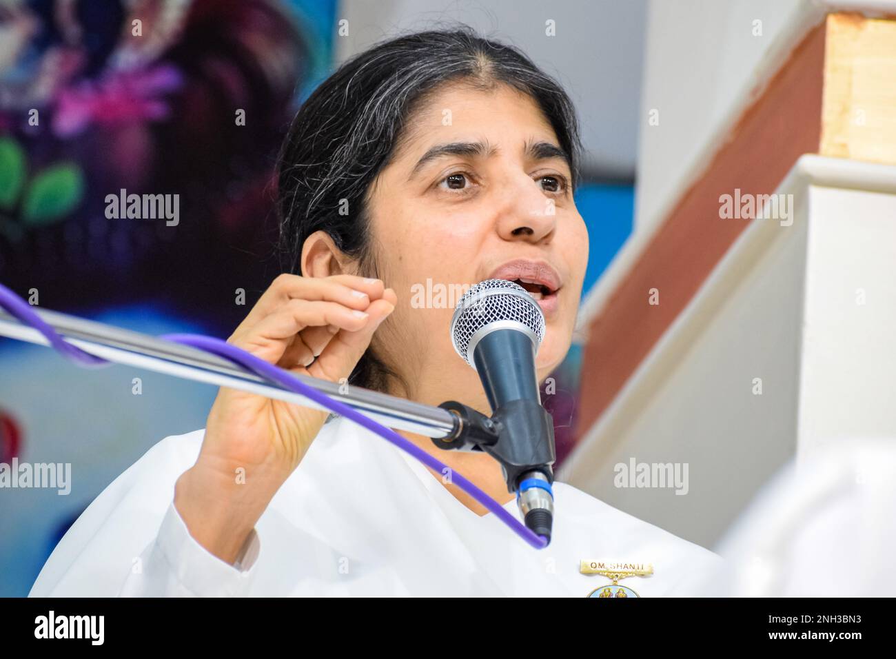 New Delhi, India, October 16 2022 - BK Shivani during meditation ...