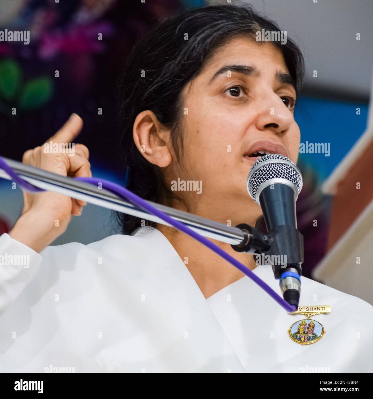 New Delhi, India, October 16 2022 - BK Shivani during meditation ...