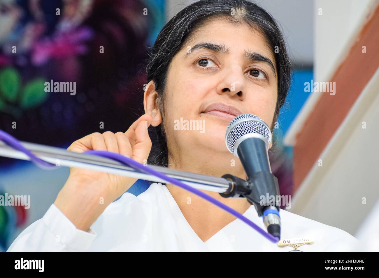 New Delhi, India, October 16 2022 - BK Shivani during meditation ...