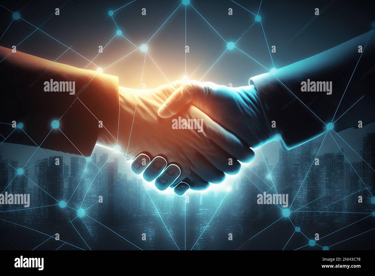 business handshake concept of cooperation at work with modern ...