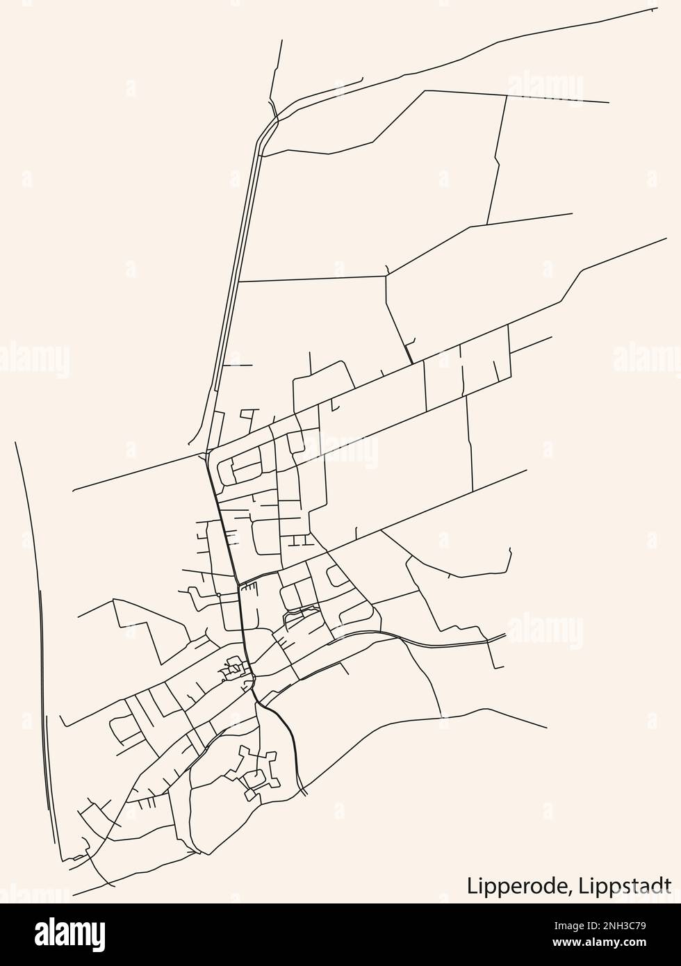 Street roads map of the LIPPERODE BOROUGH, LIPPSTADT Stock Vector Image ...