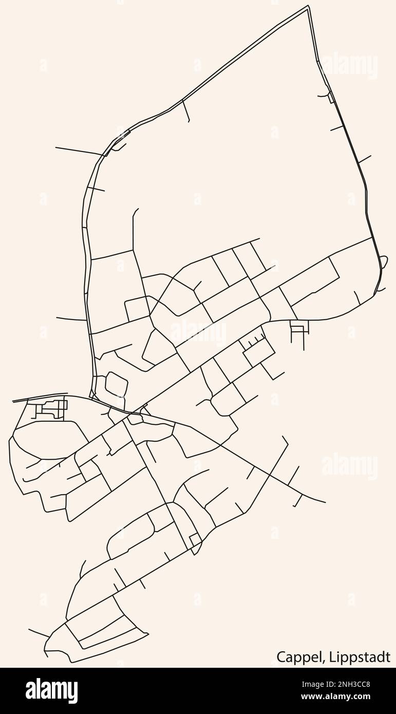 Street roads map of the CAPPEL BOROUGH, LIPPSTADT Stock Vector Image ...