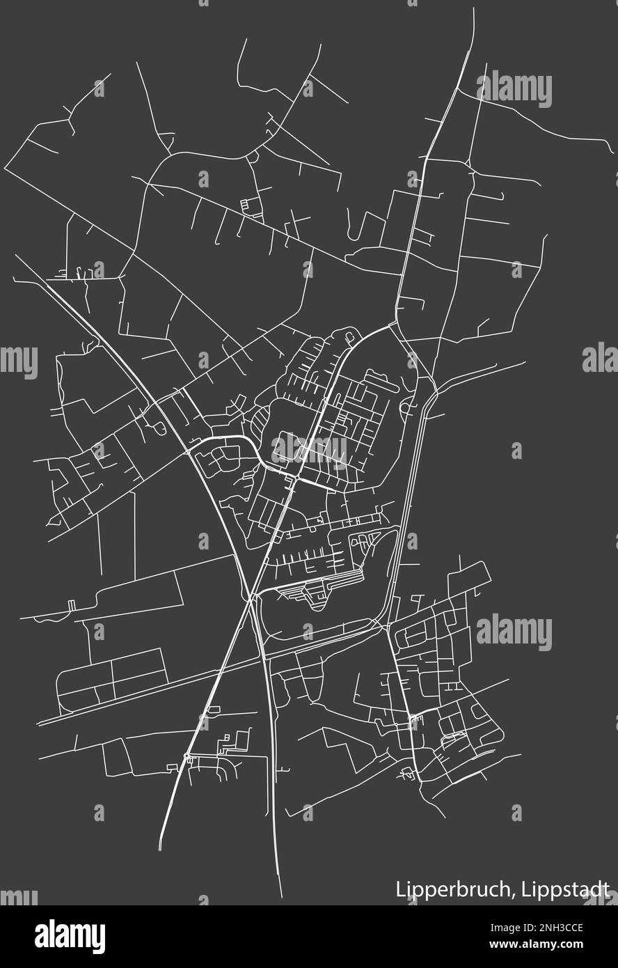 Street roads map of the LIPPERBRUCH BOROUGH, LIPPSTADT Stock Vector ...