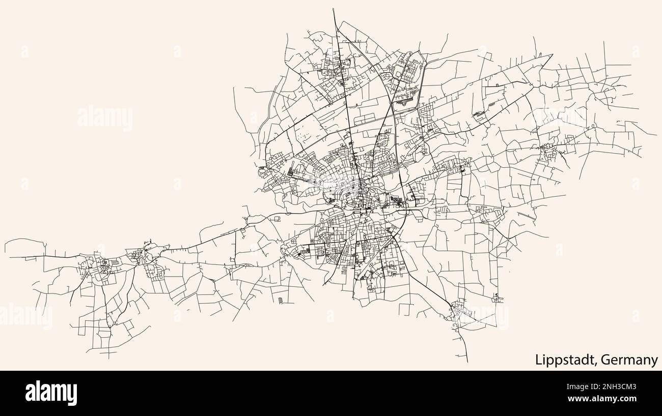 Street roads map of LIPPSTADT, GERMANY Stock Vector Image & Art - Alamy