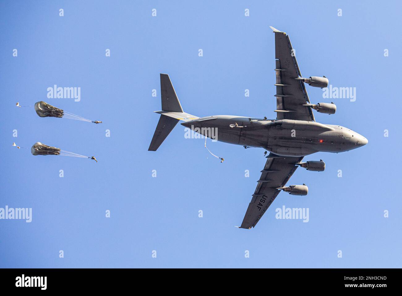U.S. Army soldiers jump during Operation Toy Drop 2.0 on Fort Bragg ...