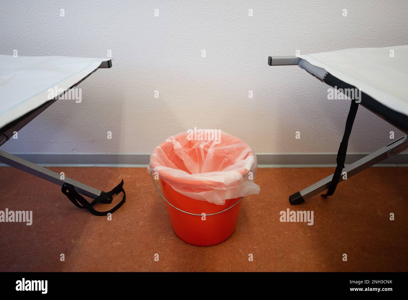 Mainz, Germany. 20th Feb, 2023. A spit bucket for drunken fools stands ...