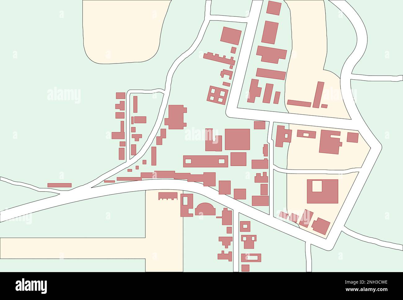 Marked territory on cadastral map, top view. Illustration Stock Photo ...