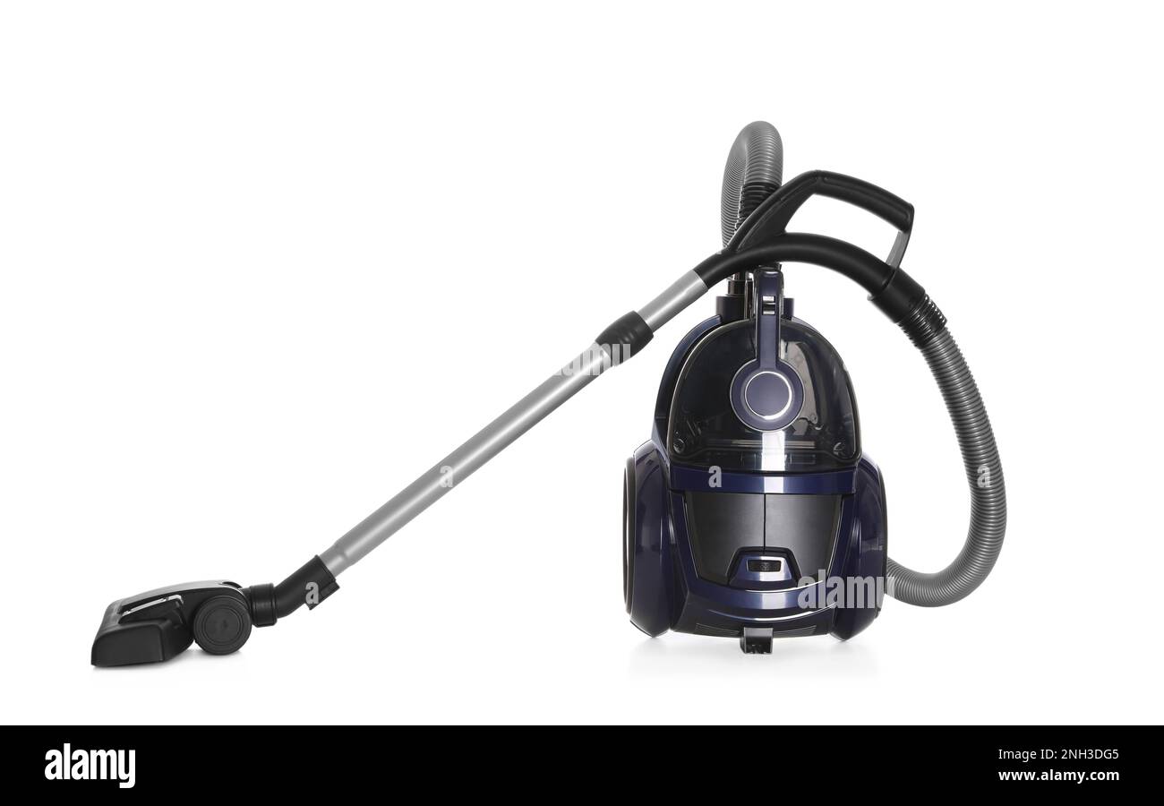 Modern new vacuum cleaner on white background Stock Photo - Alamy