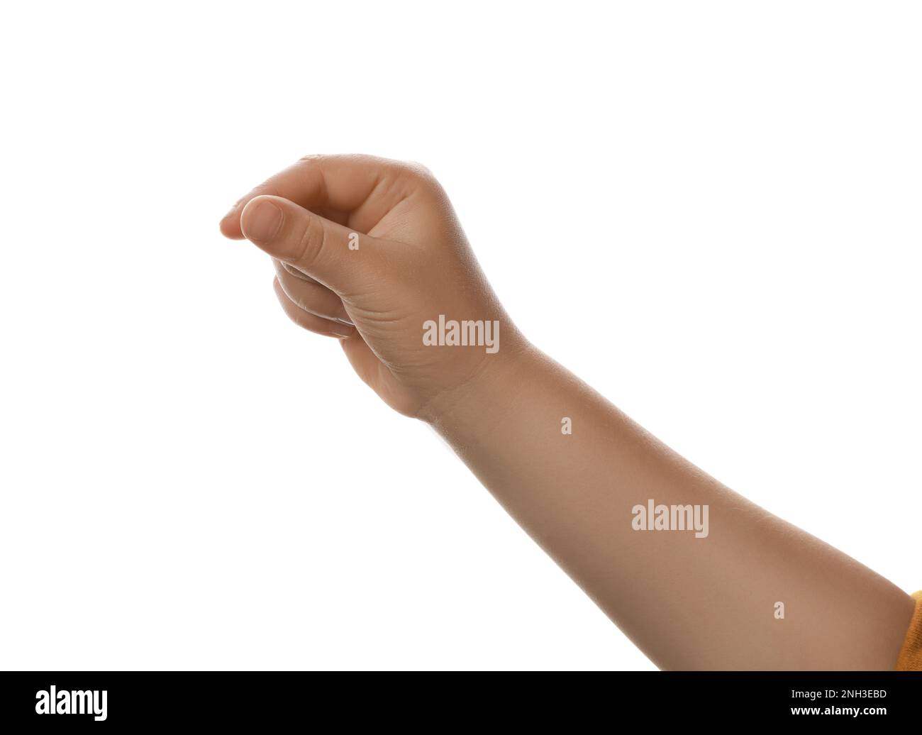 Little child against white background, closeup on hand Stock Photo - Alamy