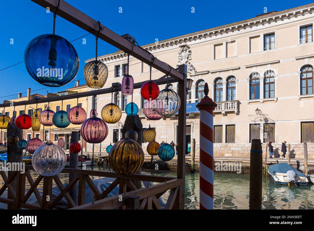 Murano Glass Lights With Reflections Hanging Opposite Museo Del Vetro Murano Glass Museum At