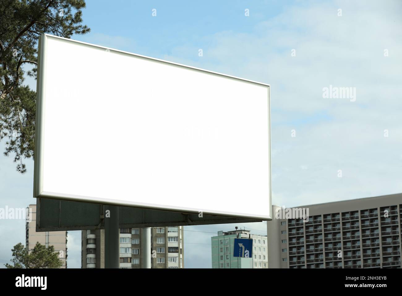 Blank advertising board in city. Mockup for design Stock Photo - Alamy