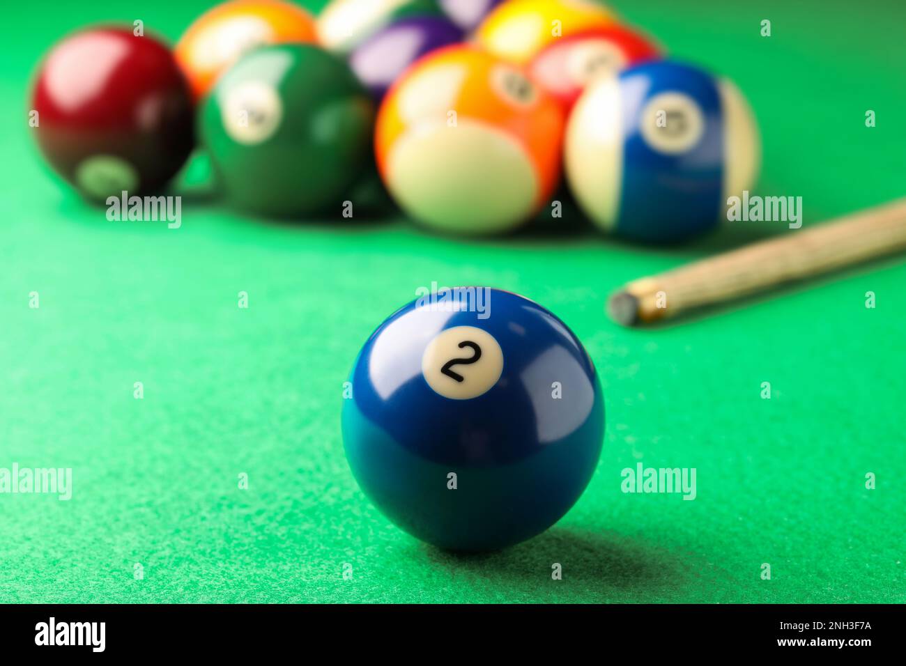 Billiard blue pool ball number 2 snooker hi-res stock photography and ...
