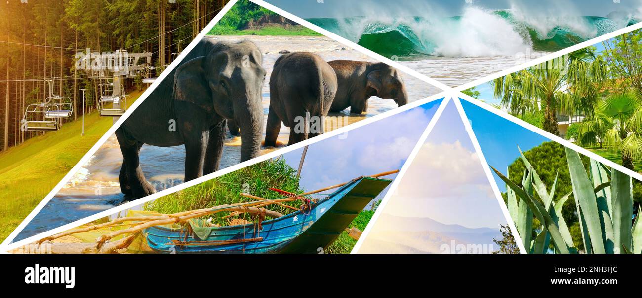 Collage beautiful sea hi-res stock photography and images - Alamy