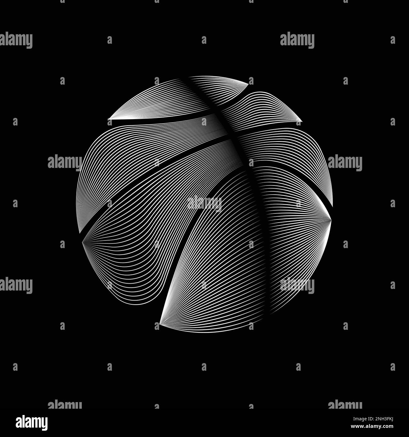 One line drawing basketball Black and White Stock Photos & Images - Alamy