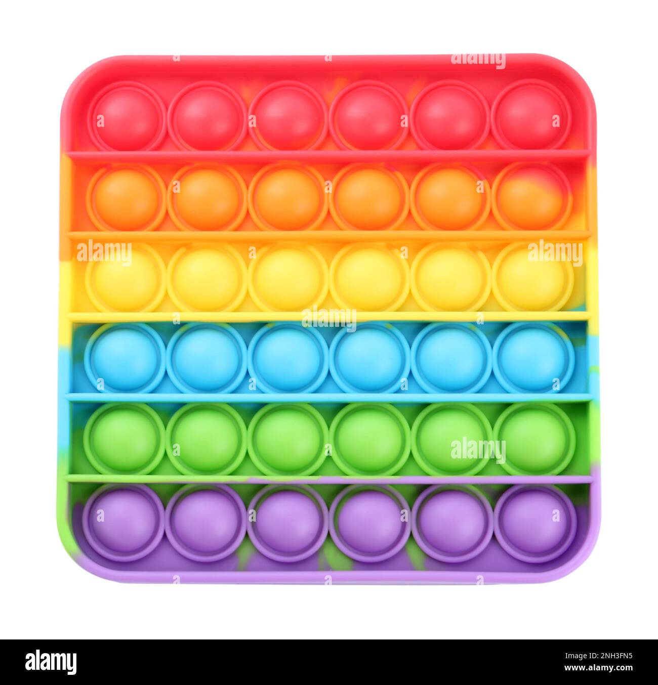 Rainbow pop it fidget toy isolated on white, top view Stock Photo - Alamy
