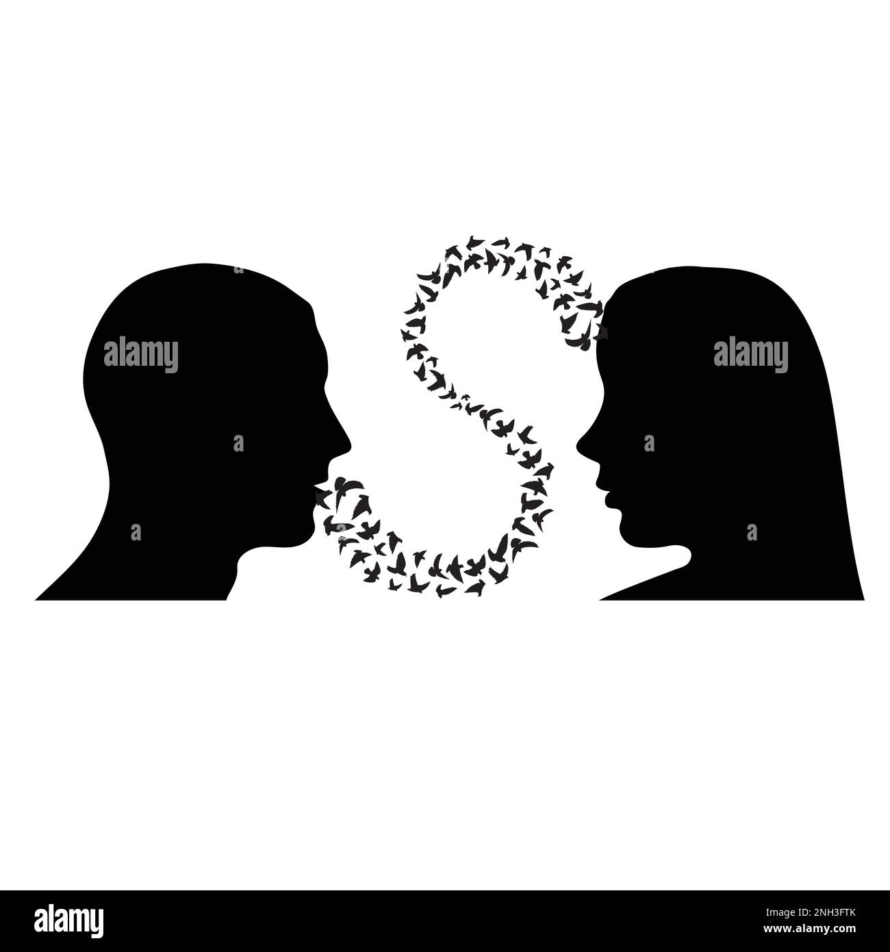 Couple silhouette conversation Stock Vector Image & Art - Alamy