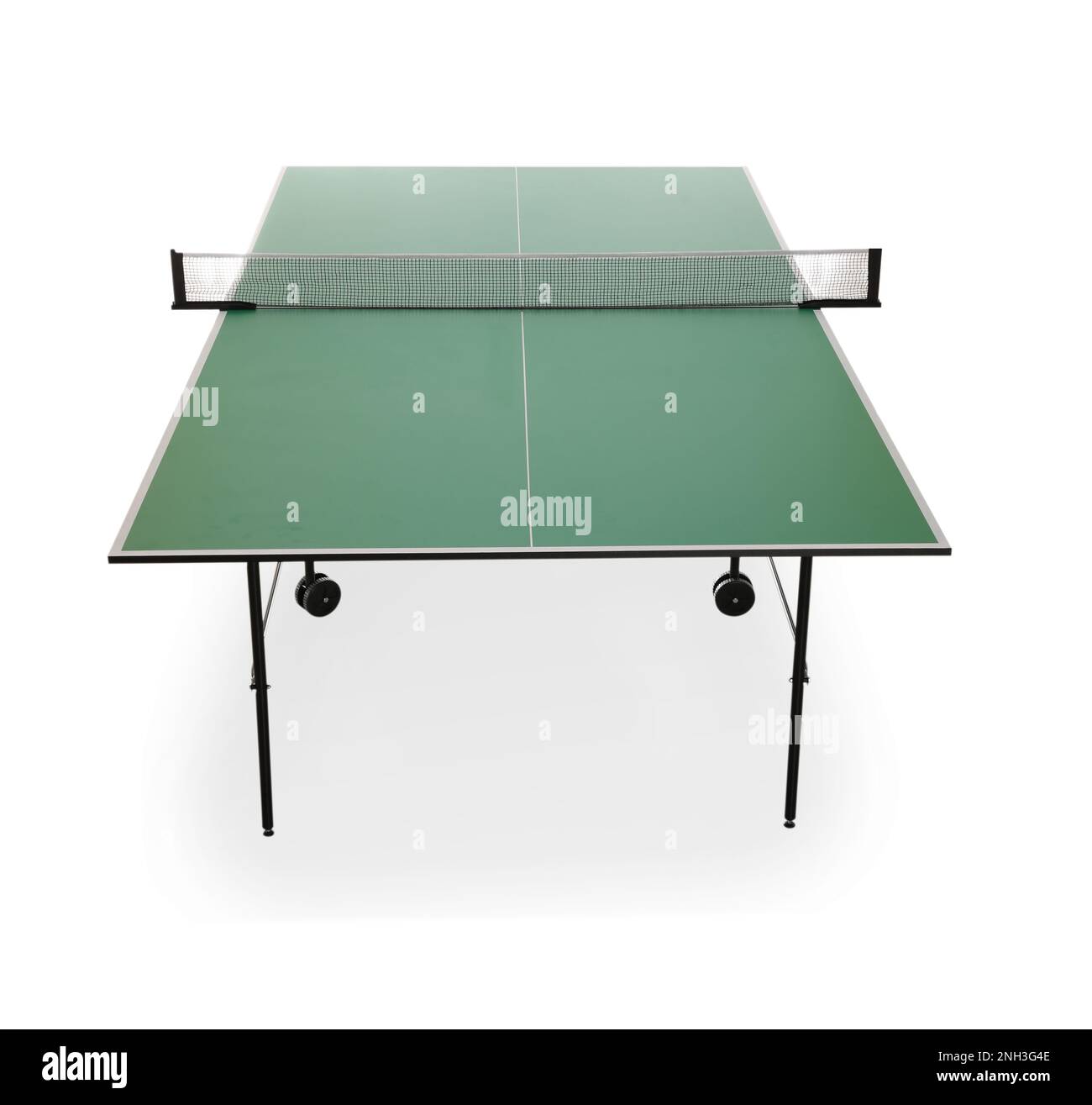 Green ping pong table isolated on white Stock Photo - Alamy