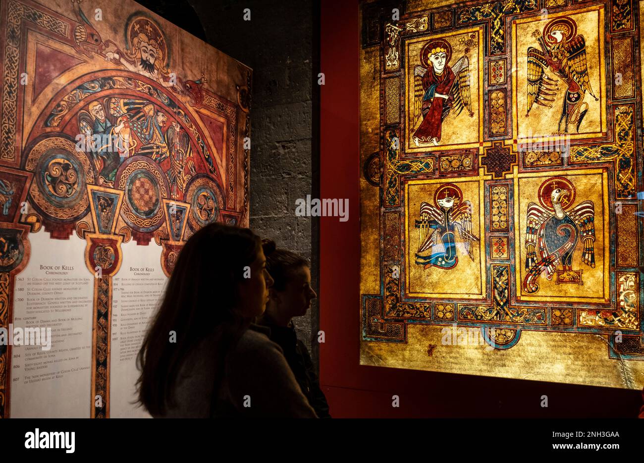 Visitors and Reproductions of pages from the Book of Kells, inThe Old ...