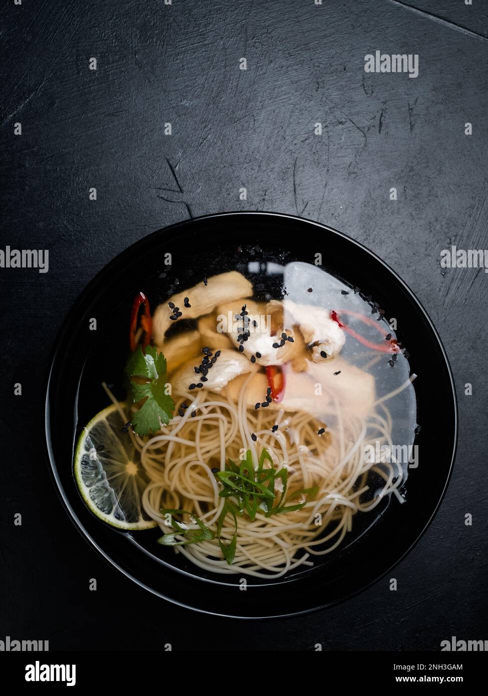 chinese restaurant food meal noodle meat soup Stock Photo - Alamy