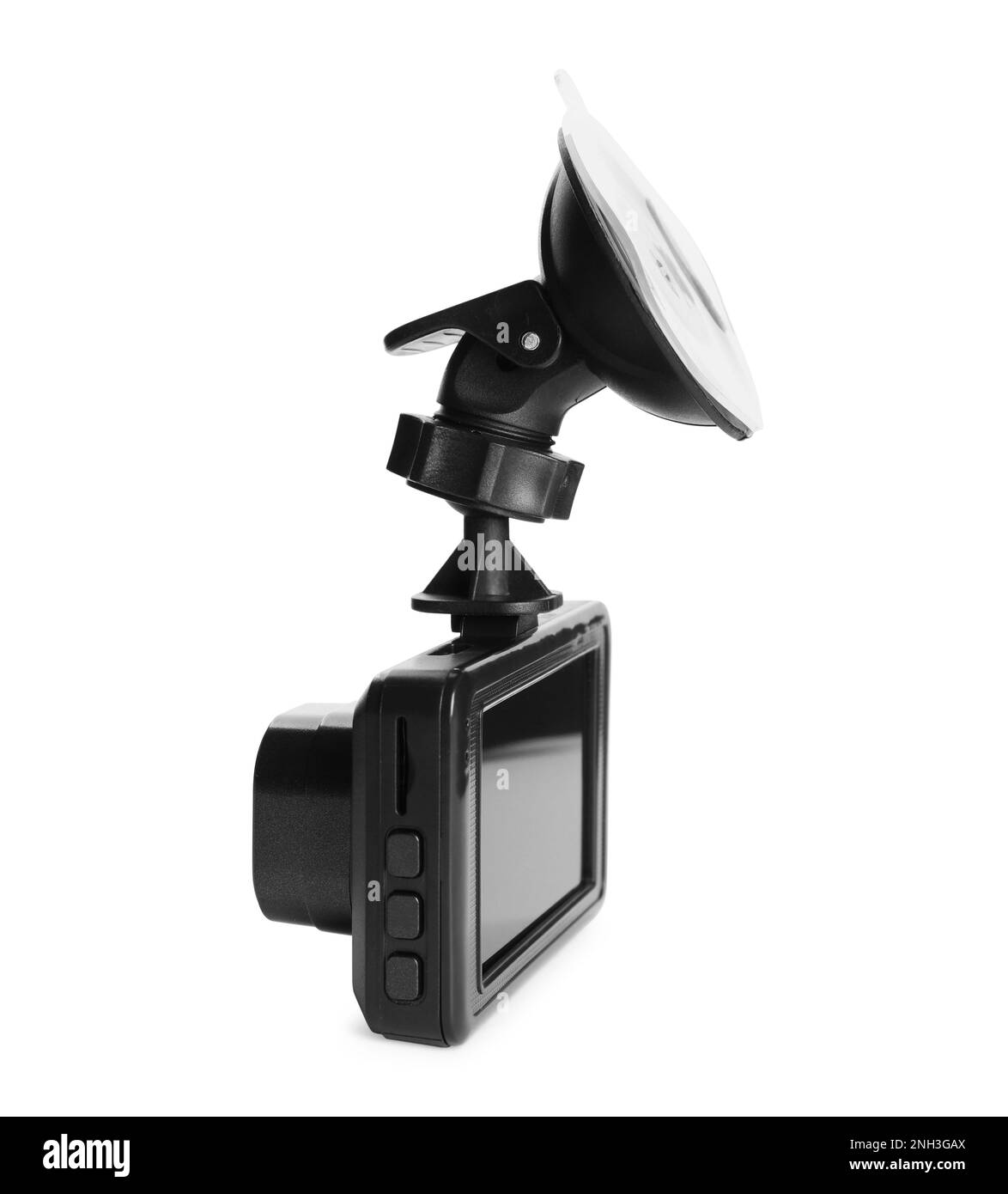 Modern car dashboard camera with suction mount isolated on white Stock ...