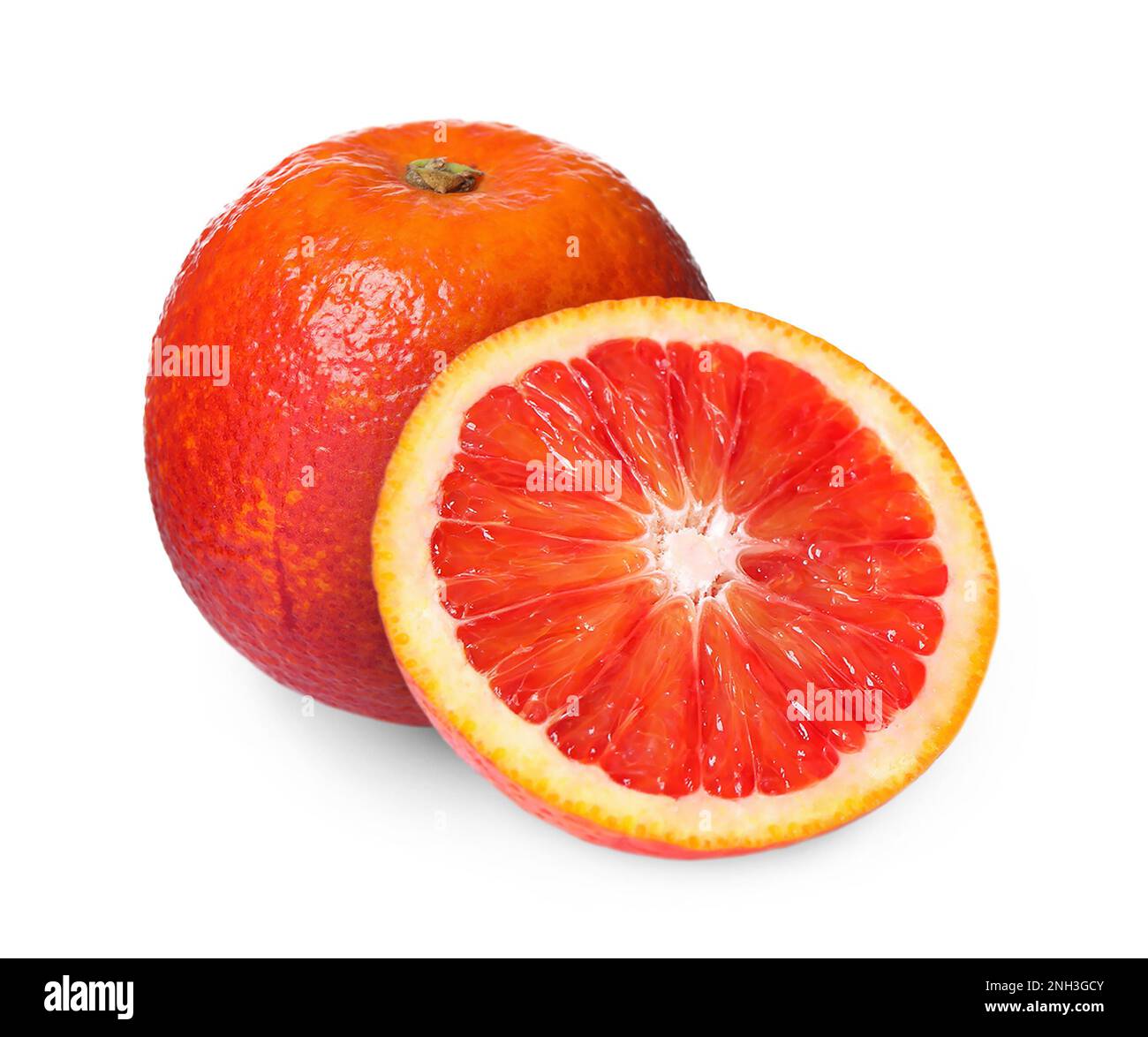 Delicious ripe red oranges on white background Stock Photo - Alamy