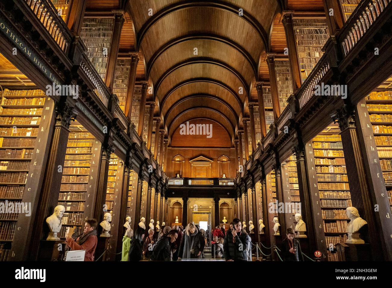 The historic Long Room of the Old Library, in Trinity College, Dublin ...