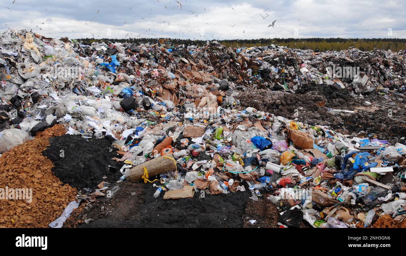 Top view large landfill pile hi-res stock photography and images - Alamy