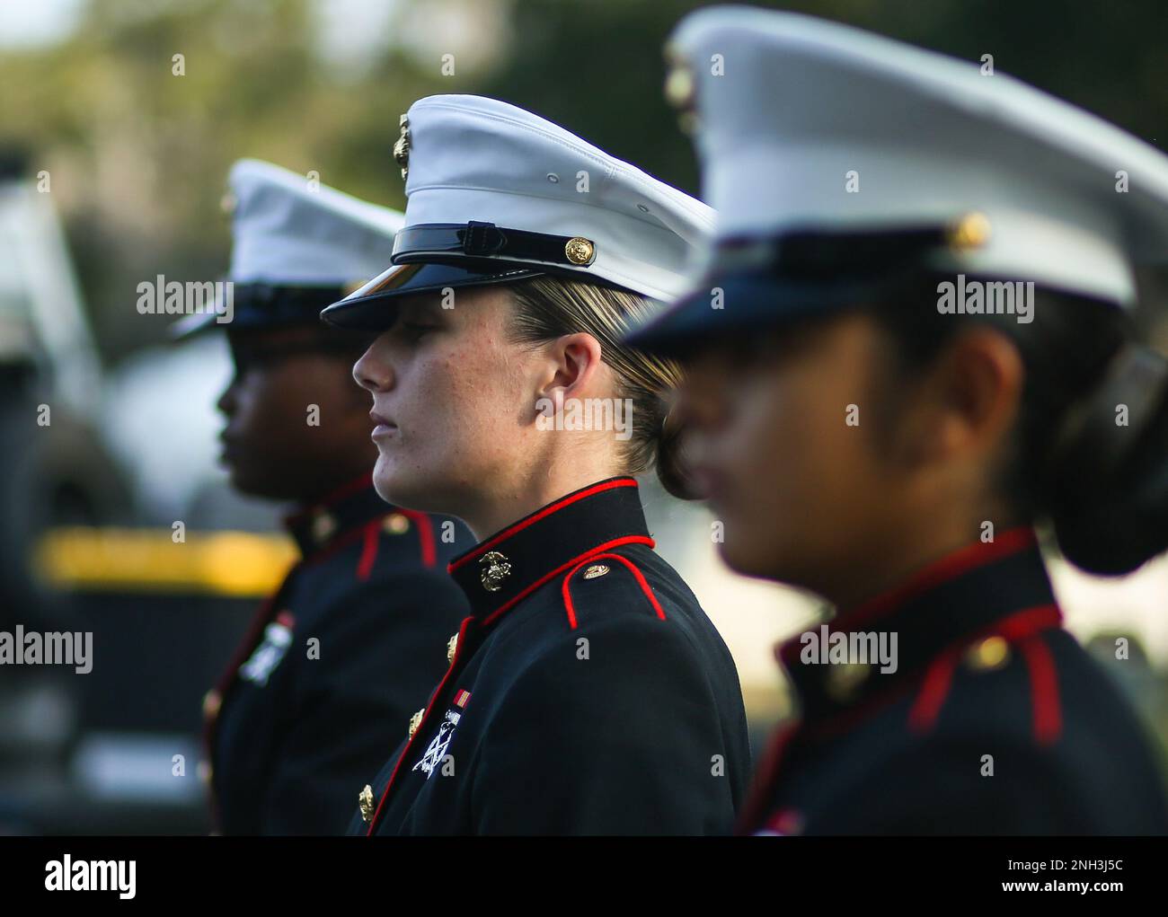 Recruits with Hotel Company, 2nd Recruit Training Battalion, march to ...