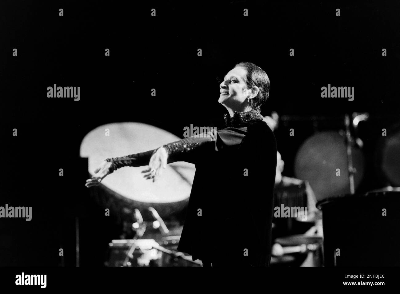 Archives 90ies, French singer Barbara performs at Fourvières festival ...