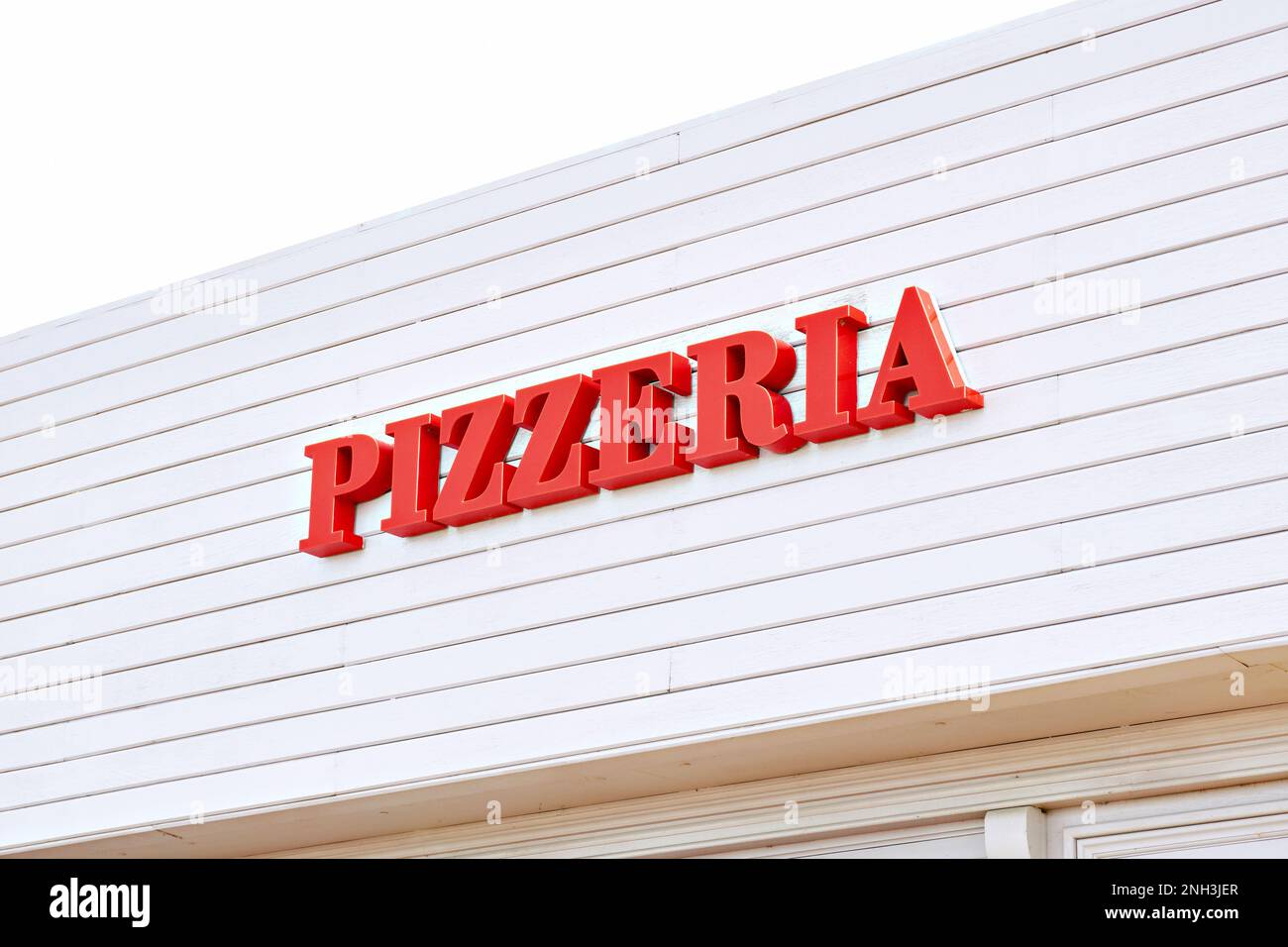 Sign Pizzeria on the facade of the cafe Stock Photo - Alamy