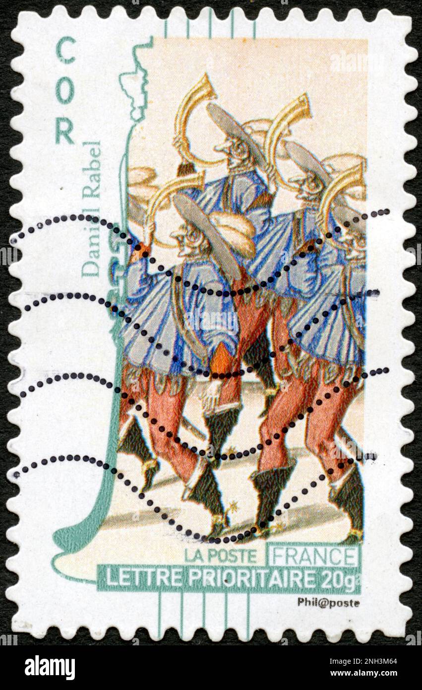 TIMBRE OBLITÉRÉ COR. DANIEL RABEL. LA POSTE. FRANCE. LETTRE PRIORITAIRE ...