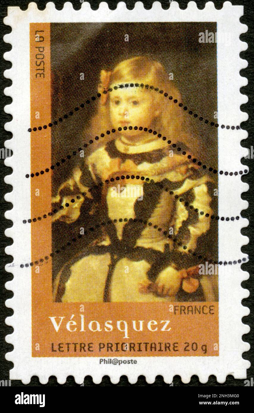 TIMBRE OBLITÉRÉ VELASQUEZ. FRANCE. LETTRE PRIORITAIRE 20 G. LA POSTE ...