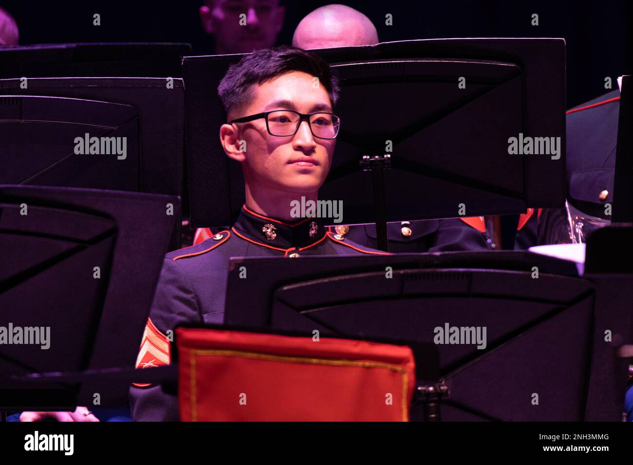 U.S. Marine Corps Cpl. Gabriel Feng, a musician with 2nd Marine ...