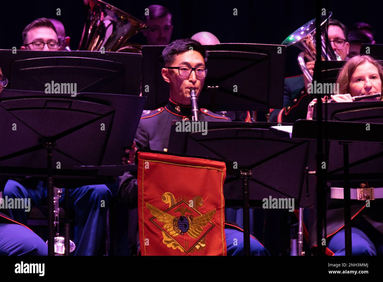 U.S. Marine Corps Cpl. Gabriel Feng, a musician with 2nd Marine ...